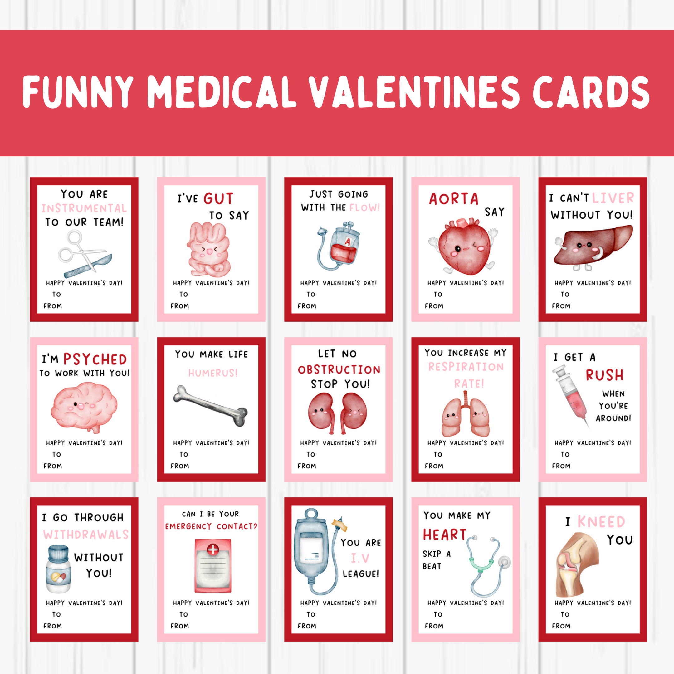 Funny Medical Valentine's Day Cards for Healthcare Workers (digital ...