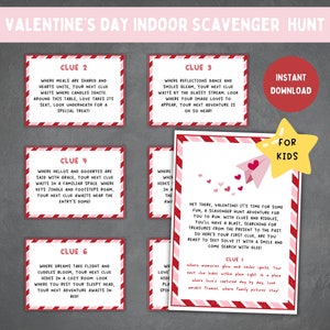 Valentine's Day Scavenger Hunt for Kids Valentine Gift Indoor Hunt ...