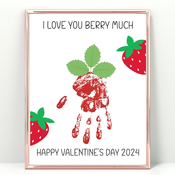 I Love You Berry Much Card Handprint - Etsy