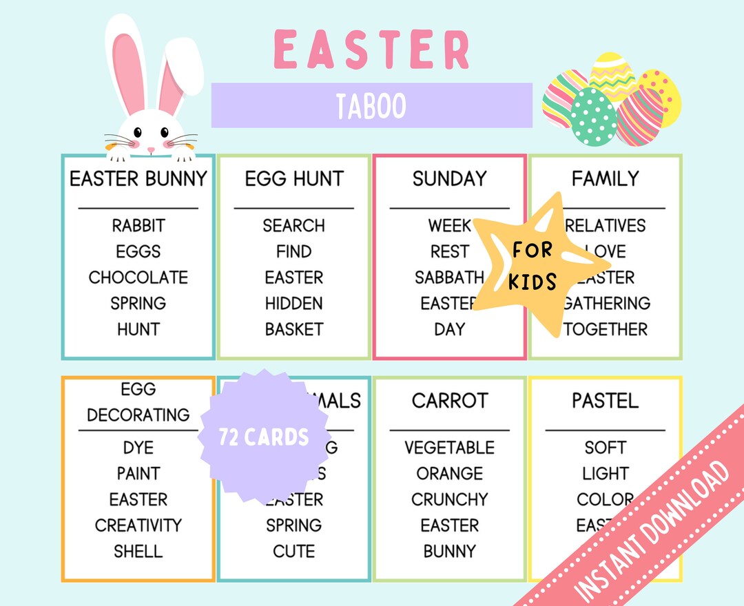 Easter Forbidden Words | Printable Easter Activity for Kids and Adults ...