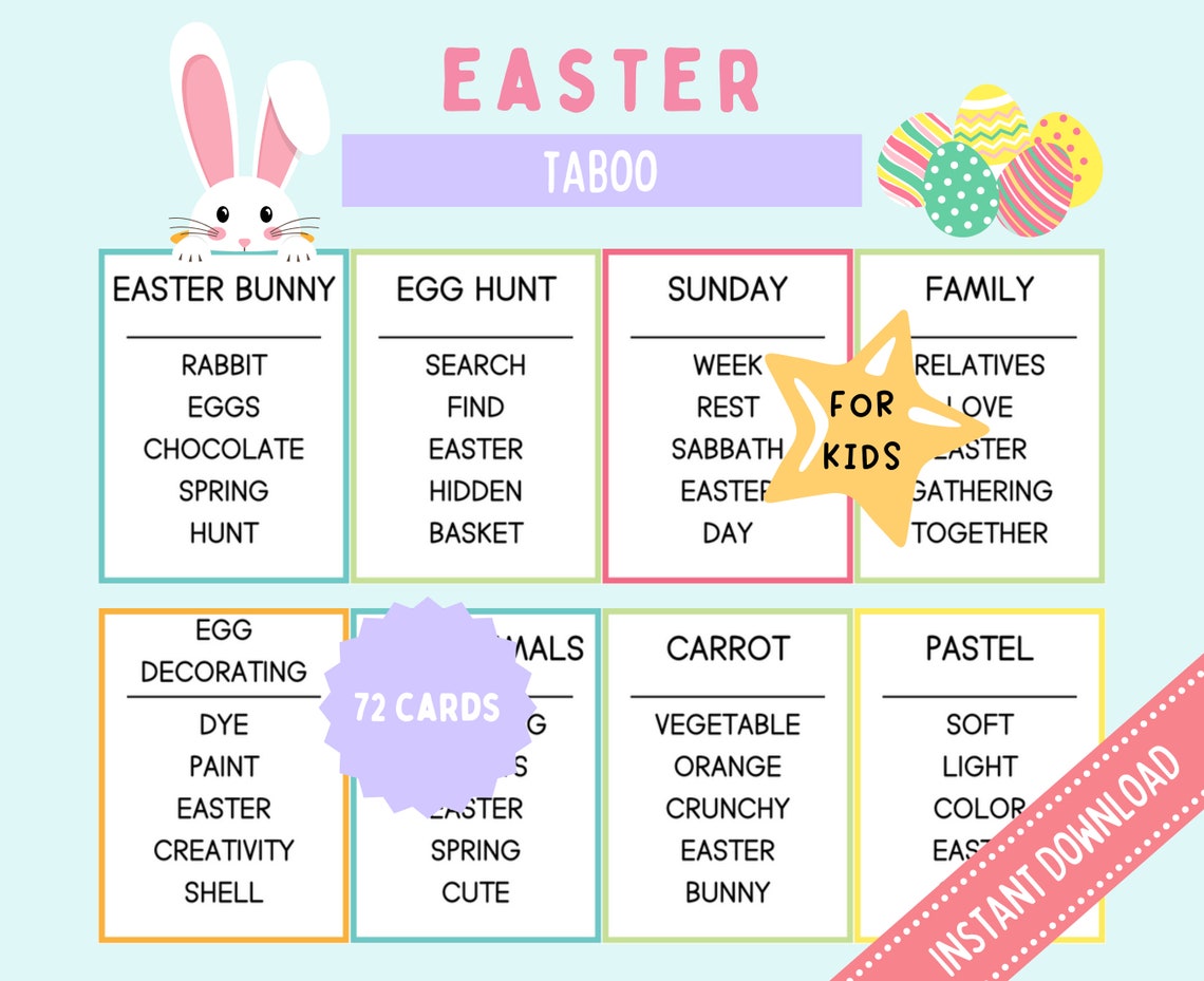 Easter Forbidden Words Printable Easter Activity for Kids and Adults ...