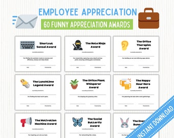 Funny Employee Appreciation Awards 50 Printable Staff Recognition ...