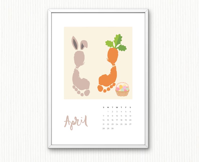 2024 Handprint Footprint Calendar: DIY Craft Activity (digital Download ...