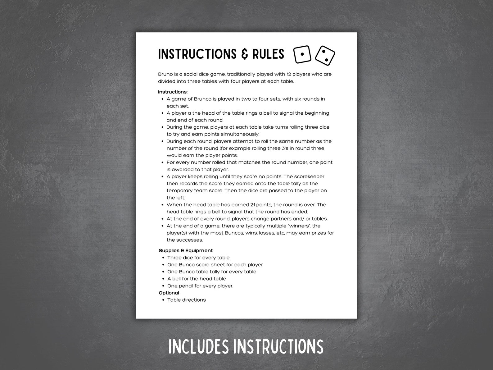 St. Patrick's Bunco Bunco Party Tally Sheet March Game Night Lucky ...