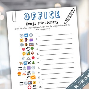 Office Emoji Pictionary Game – Printable Team Building & Holiday Party ...