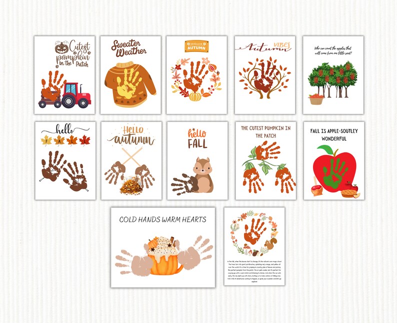 Thanksgiving Handprint Craft Bundle Toddler Art Activity Autumn ...