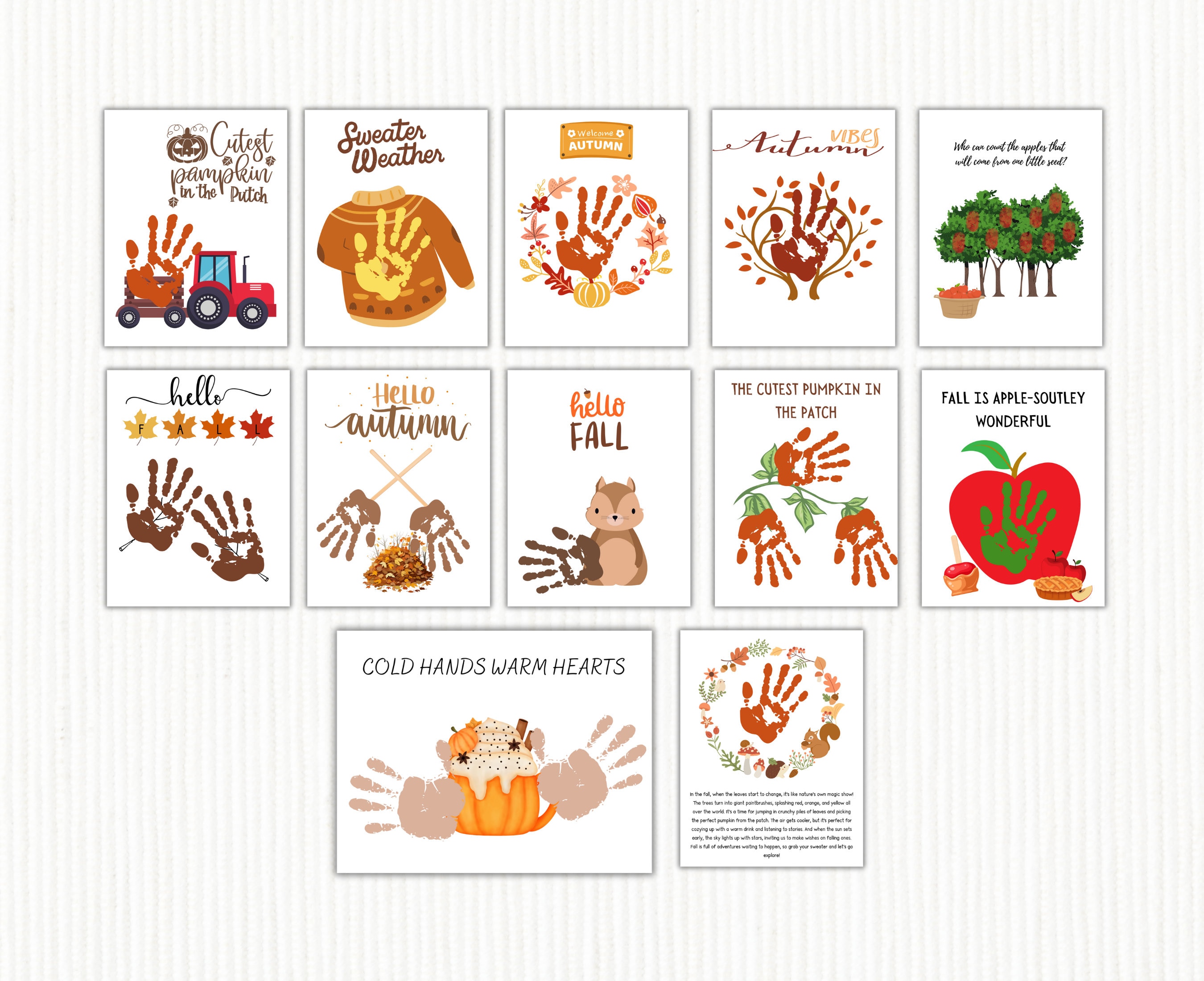 Thanksgiving Handprint Craft Bundle Toddler Art Activity Autumn ...