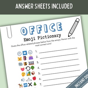 Office Emoji Pictionary Game, Fun Emoji Game for Work Party, Office ...