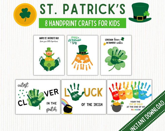 Shamrock Handprint Craft, Preschool or Daycare Paint Activity, Happy St ...