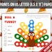 Roll A Turkey Dice Game, Printable Thanksgiving Game for Kids Adult ...