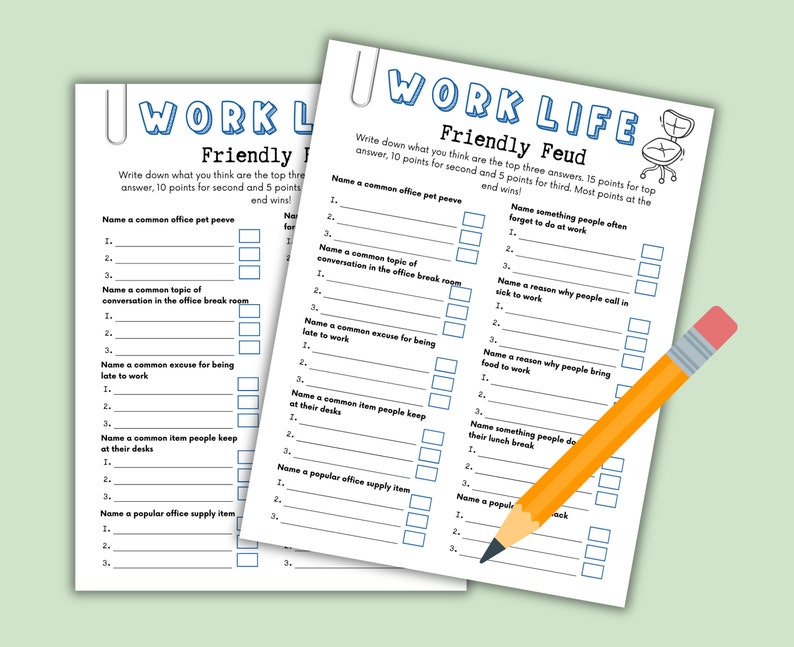 Office Party Feud Game – Printable Team Building & Holiday Party ...