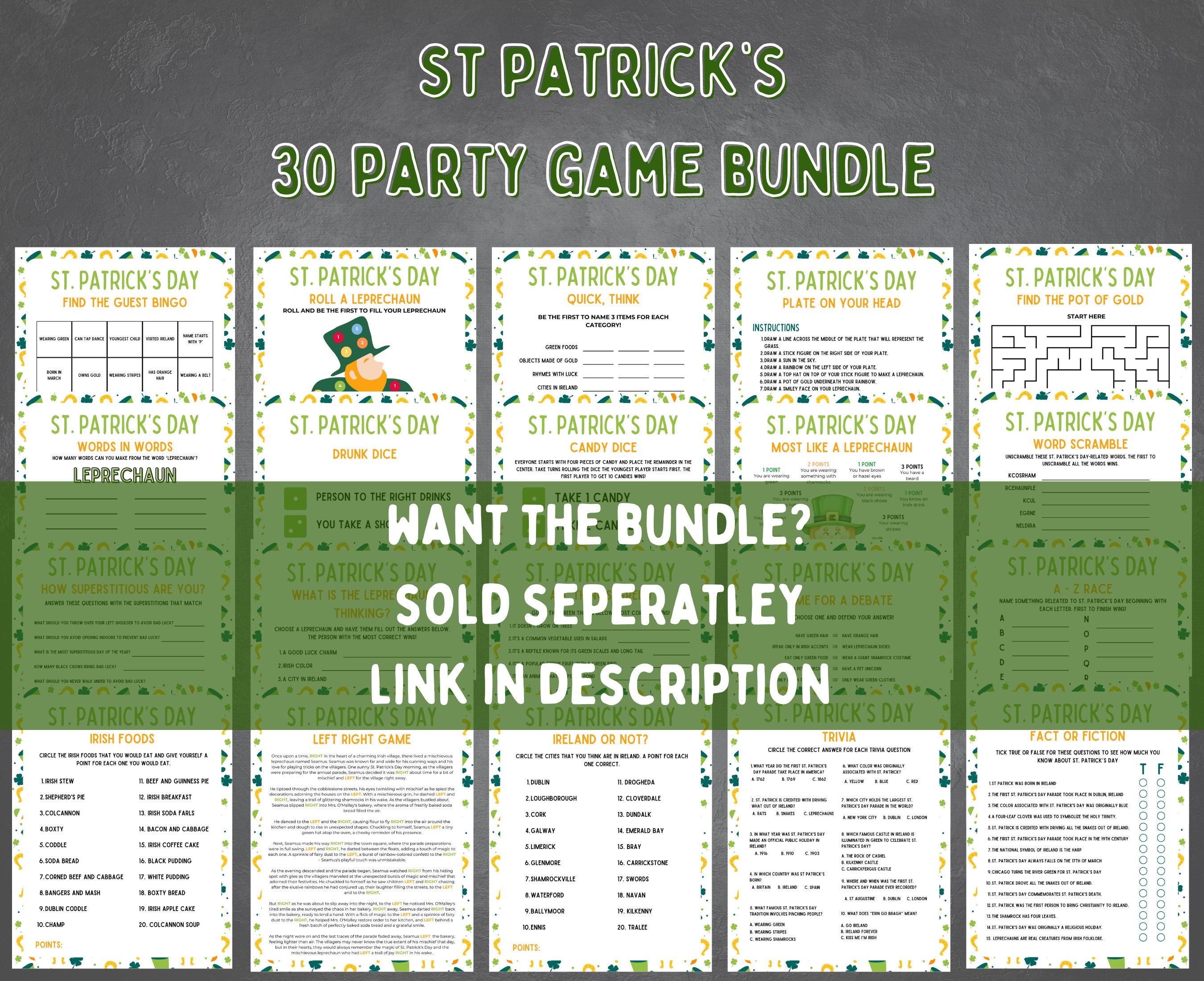 St Patrick's Day All Things Green Quiz, Fun St Patricks Day Quiz for ...