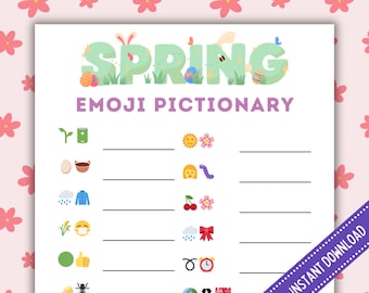 Spring Emoji Pictionary Game Printable Springtime Games Spring ...