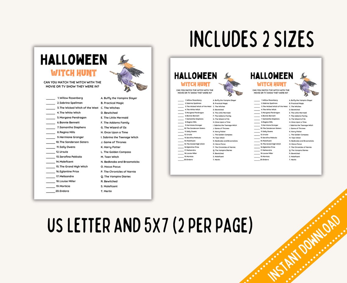 Witches Night Out Witch Matching Game | Which Witch | Fun Halloween ...