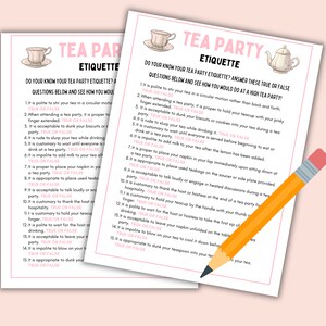 Tea Party Etiquette Game, Ladies Tea Party Games, Tea Party Activities ...