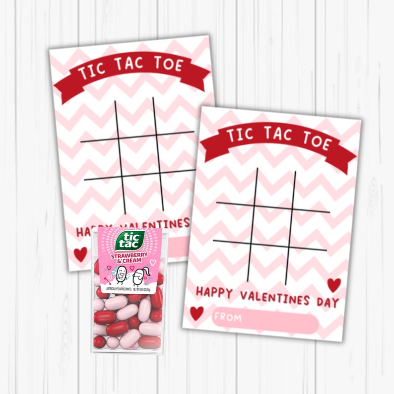 Valentine Tic Tac Toe Classroom Valentines Valentine's Card for Kids ...