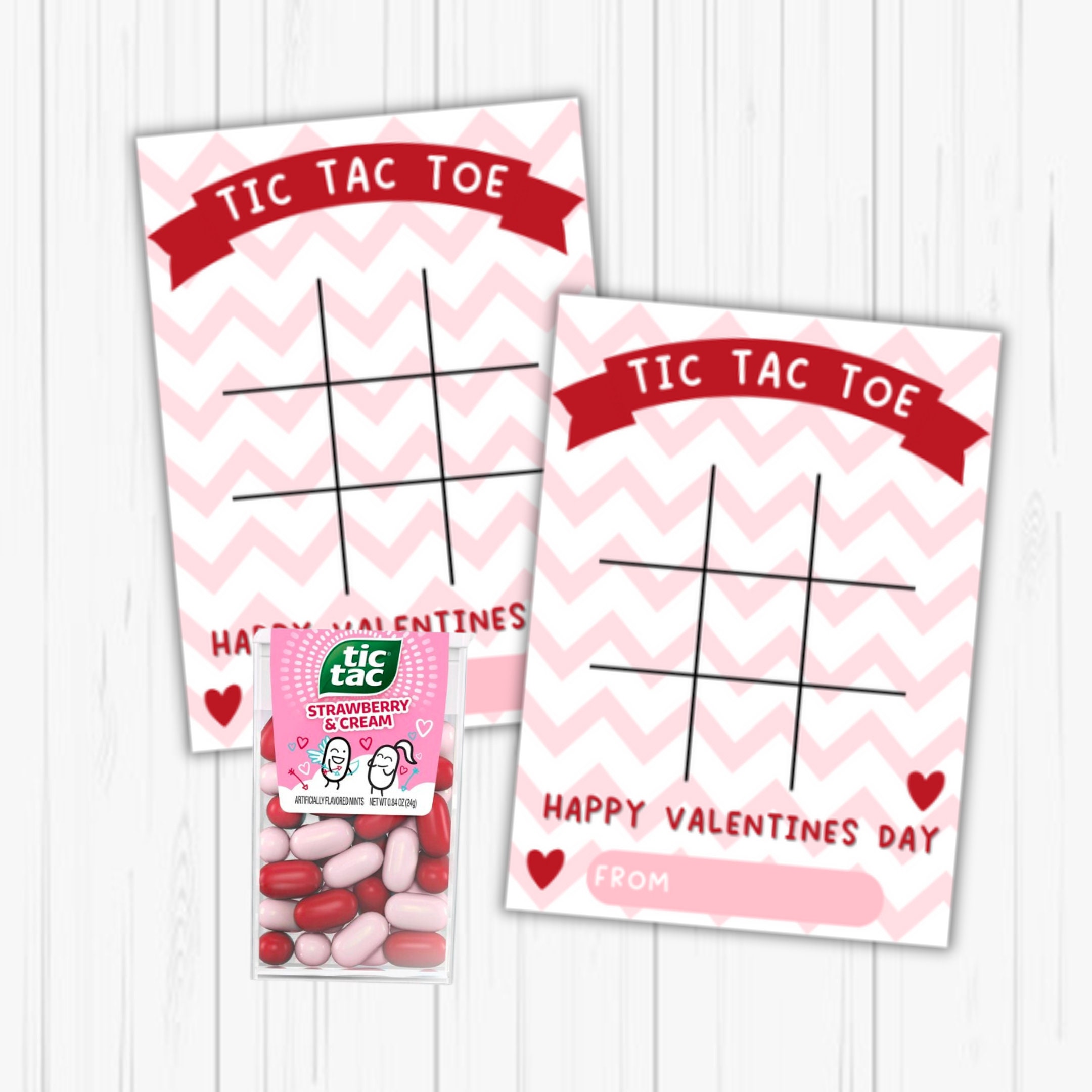 Valentine Tic Tac Toe Classroom Valentines Valentine's Card for Kids ...