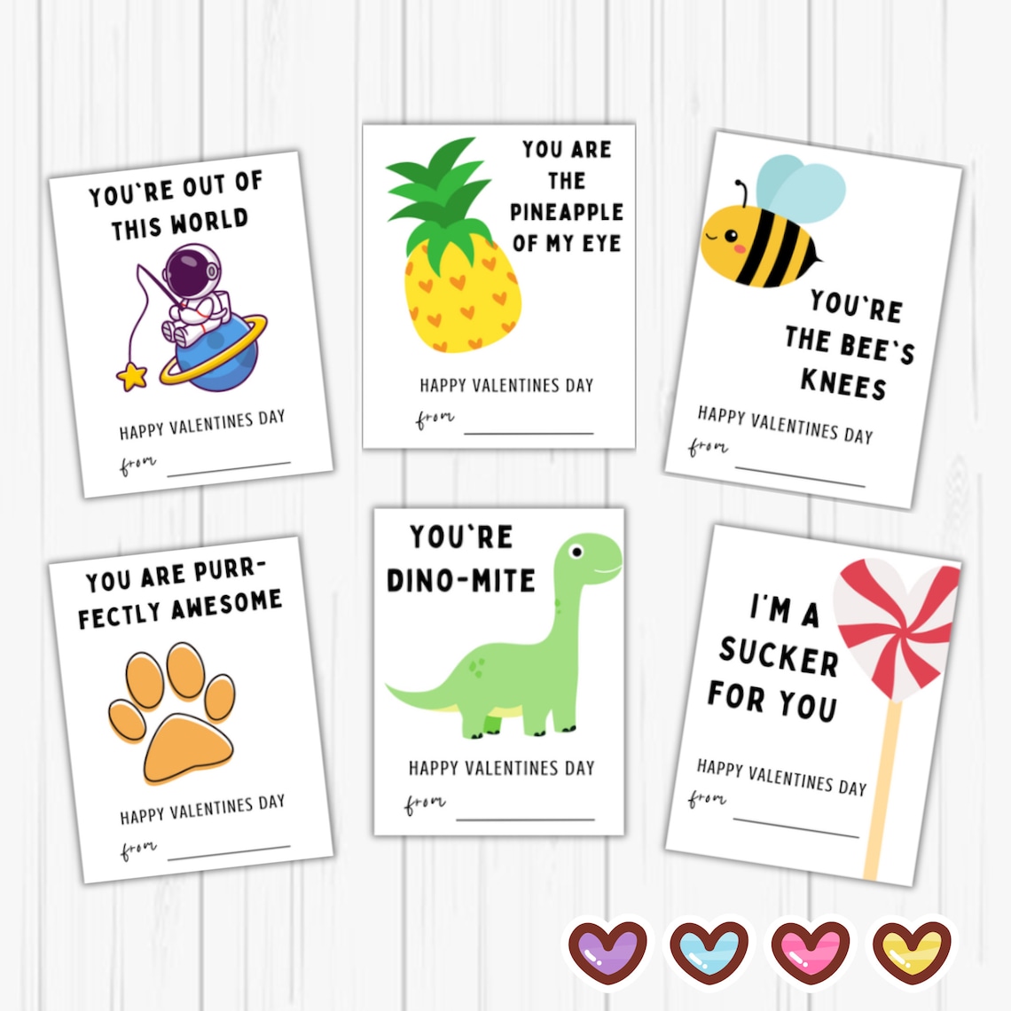 Printable Pun Valentine's Day Cards, Classroom Valentine's Day Cards ...