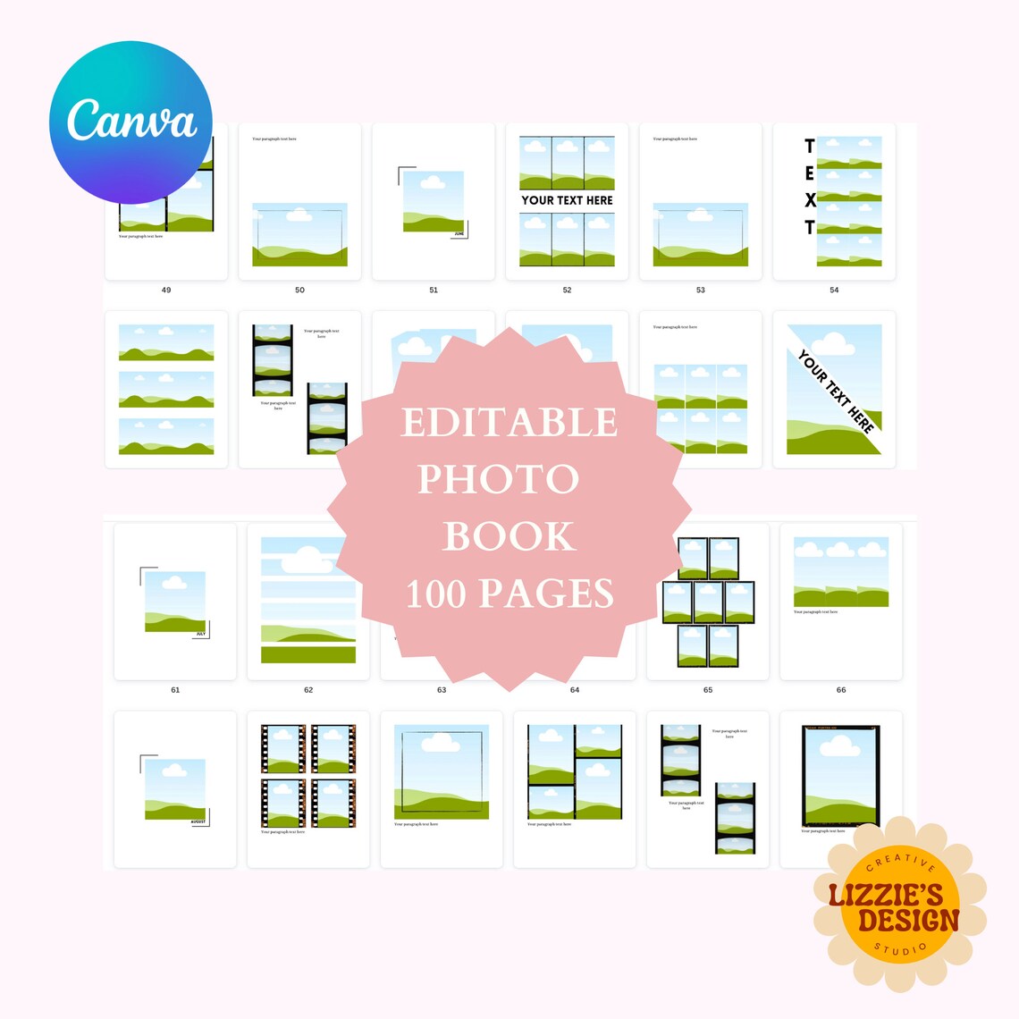 College Photo Book Template | Photobook Template | Travel Photobook ...