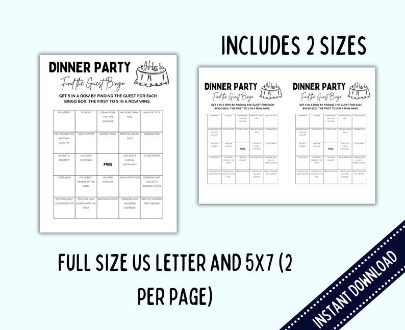 Dinner Party Games Bundle – 20+ Printable Fun Activities for Family ...