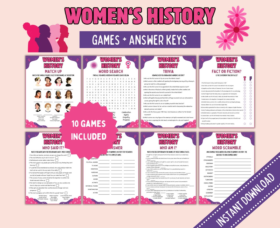 Women's History Month 10-game MEGA Bundle, International Women's Day ...