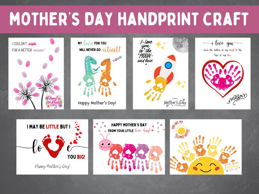 Mothers Day Handprint Craft Custom Mother's Day Handprint Craft Baby ...