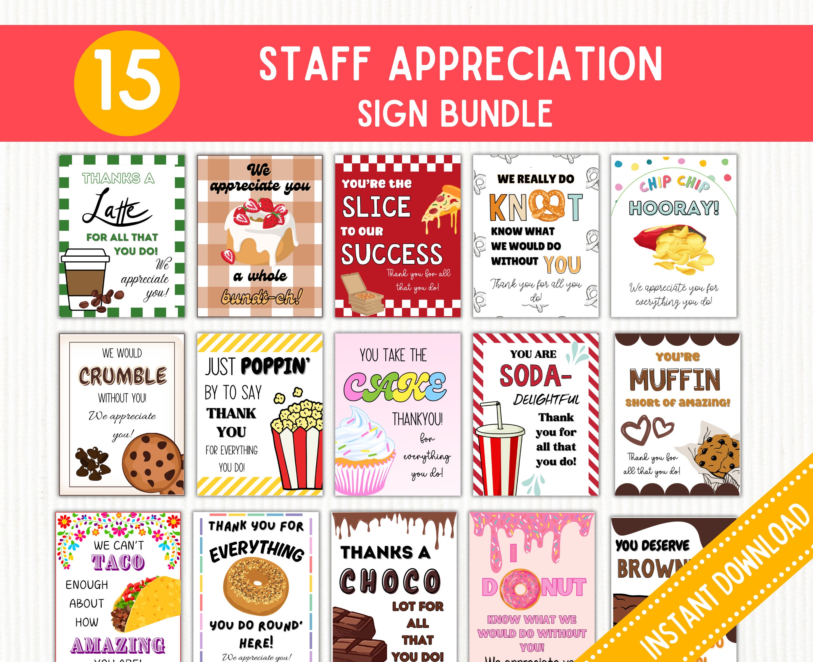 Appreciation Sign Bundle, Teacher Appreciation, Staff Appreciation ...