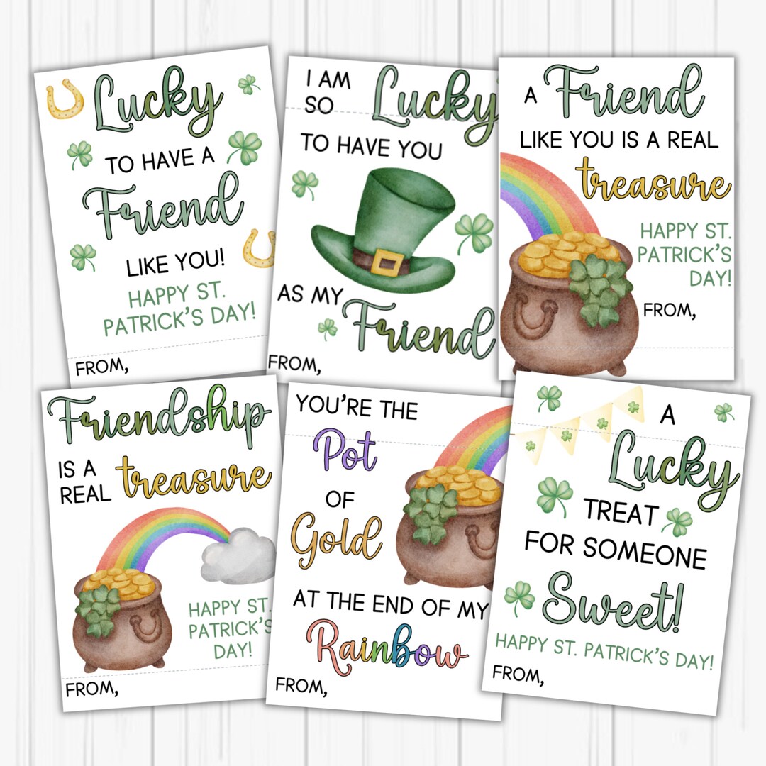 Happy St. Patrick's Day Treat Tags | Instant Download | Rainbow Favor ...