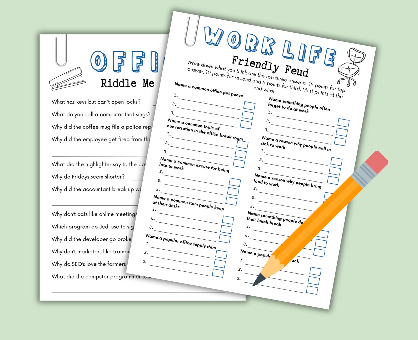 Office Party 25-game MEGA BUNDLE, Work Party Games for Team Building ...