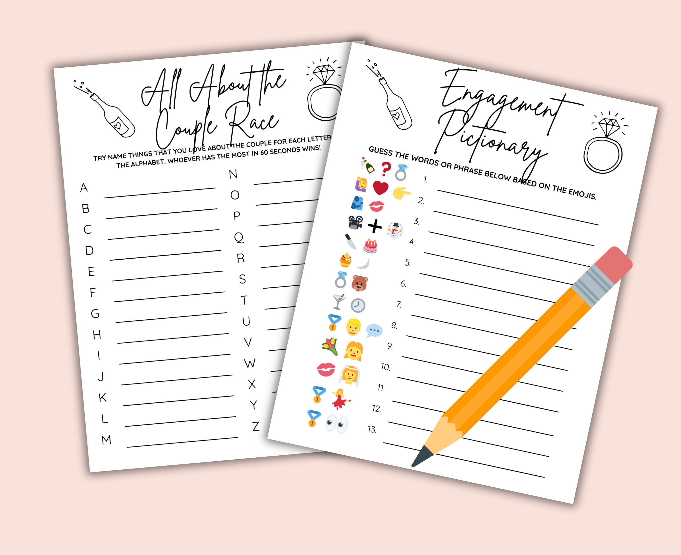 Engagement Party Games Bundle: 30 Printable Activities (digital ...