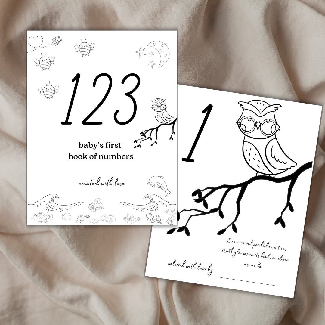 Baby's First 123 Book, Baby Shower Numbers Book, Baby Shower Coloring ...