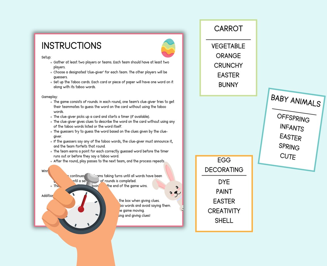 Easter Forbidden Words Printable Easter Activity for Kids and Adults ...