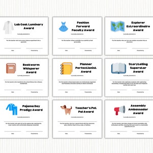 Funny Teacher Awards: 50 Teacher Awards for End of Year Banquet, Back ...