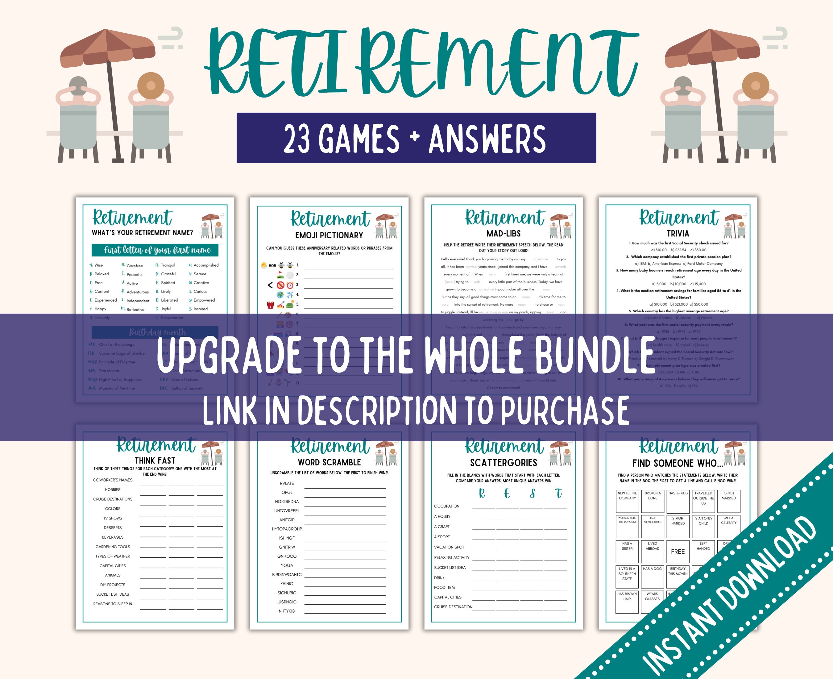 Retirement Emoji Pictionary Game: Fun Party Activity (digital Download ...