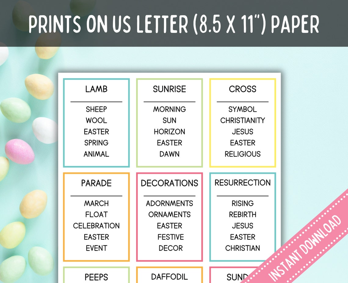 Easter Forbidden Words Printable Easter Activity for Kids and Adults ...