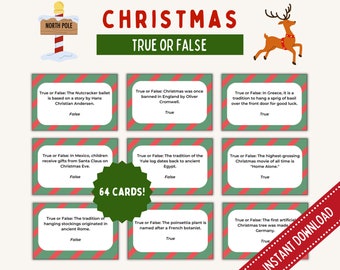 Christmas Facts True or False Quiz Christmas Day Family Quiz Holiday ...