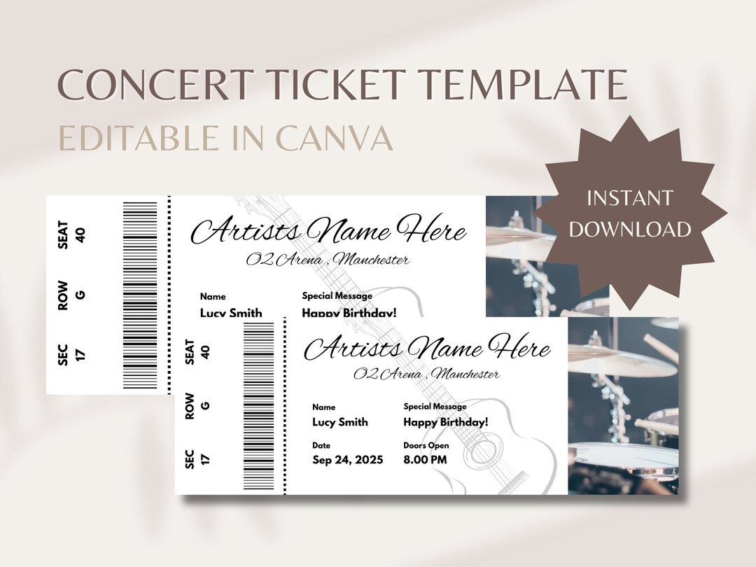 Event Ticket Template EDITABLE DIY Event Printable Surprise - Etsy