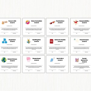 Funny Classroom Awards Certificates Editable in Canva, End of School ...