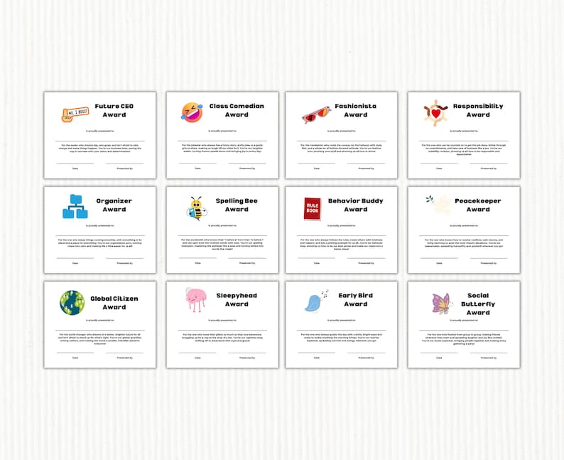 Funny Classroom Award Certificates: End of Year Superlatives (editable ...