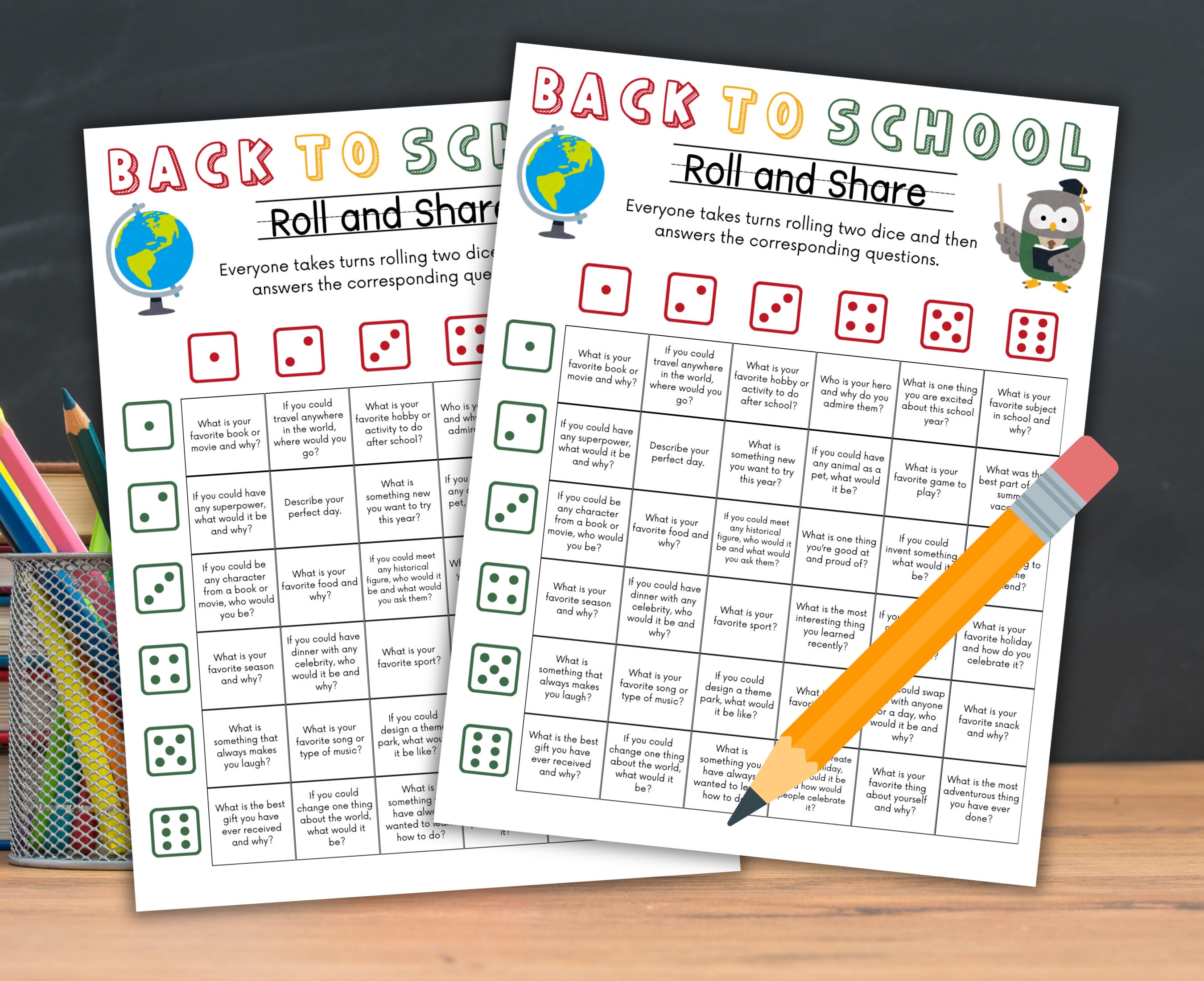 Back to School Icebreaker Game: Roll & Share Activity (PDF) - Etsy
