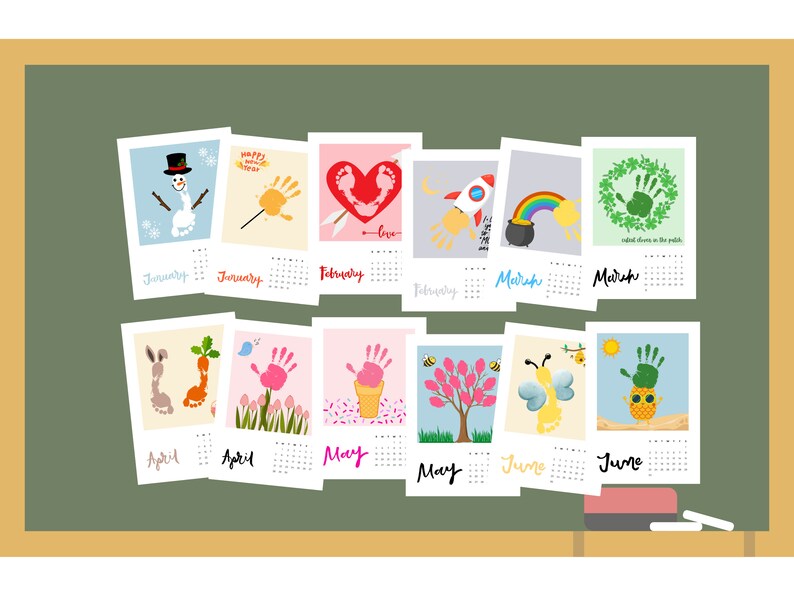 2024 Handprint Footprint Calendar Art Craft Kids Baby Toddler Child ...