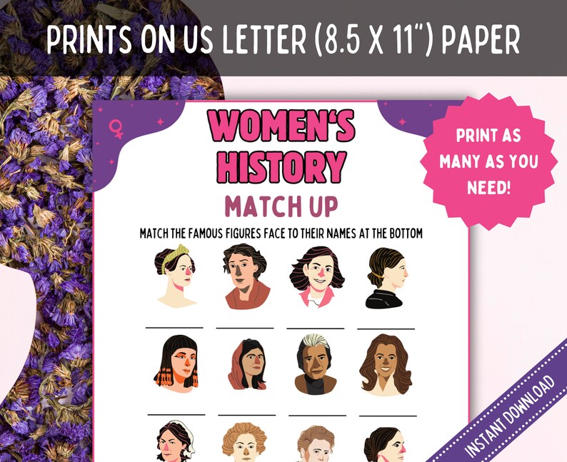 Women's History Month Game Bundle: Trivia, Word Search, & More (digital ...