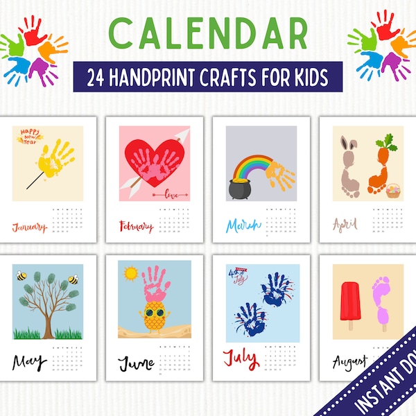 Handprint Footprint Calendar 2024 - Etsy