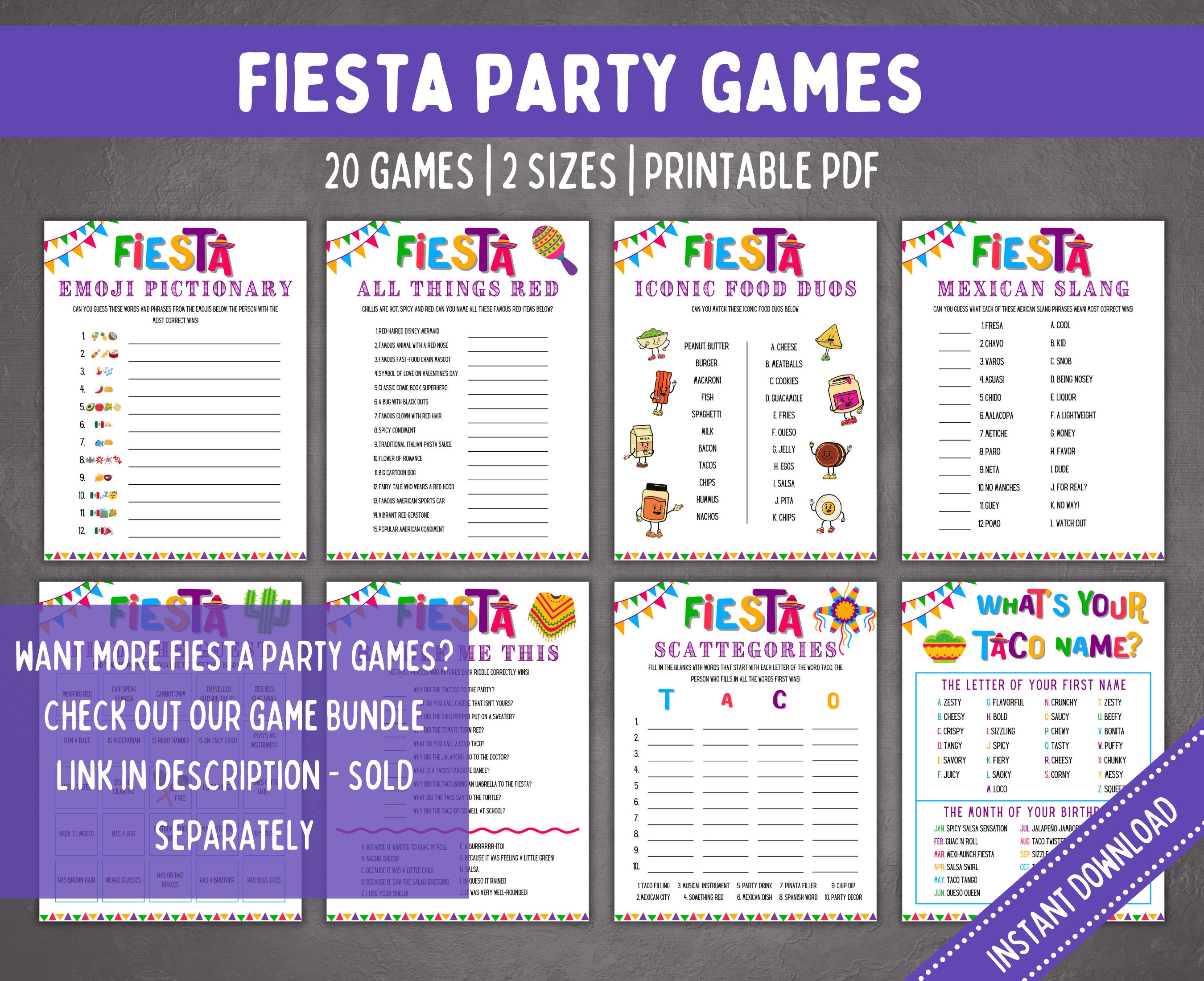 What's Your Taco Name Game WITH NAMETAGS & SIGN, Taco Party Game ...