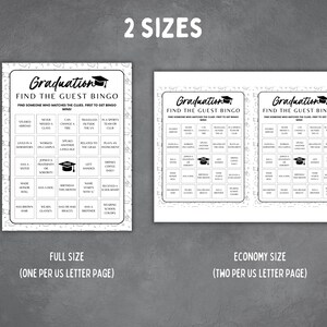 Graduation Find the Guest Bingo Game: Printable Party Icebreaker ...