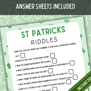 St. Patrick's Day Printable Kids Activity Bundle, St Patricks Day ...