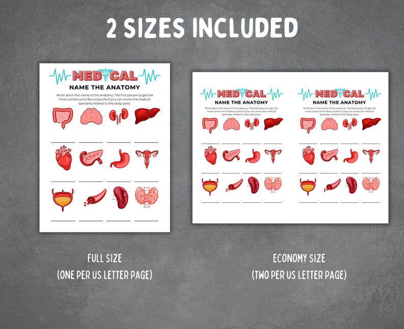 Medical Name the Anatomy | PRINTABLE Medical Game | Doctor Nurse Fun ...
