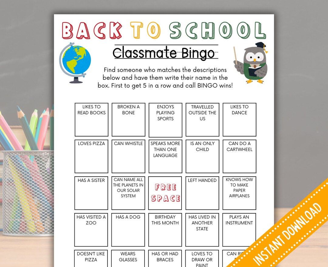 Classmate Bingo, Get to Know You Bingo, Find Someone Who Bingo, Find ...