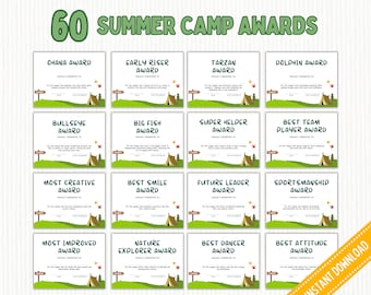 Summer Camp Awards Certificates, Camp Achievement Award, Campers Gift ...