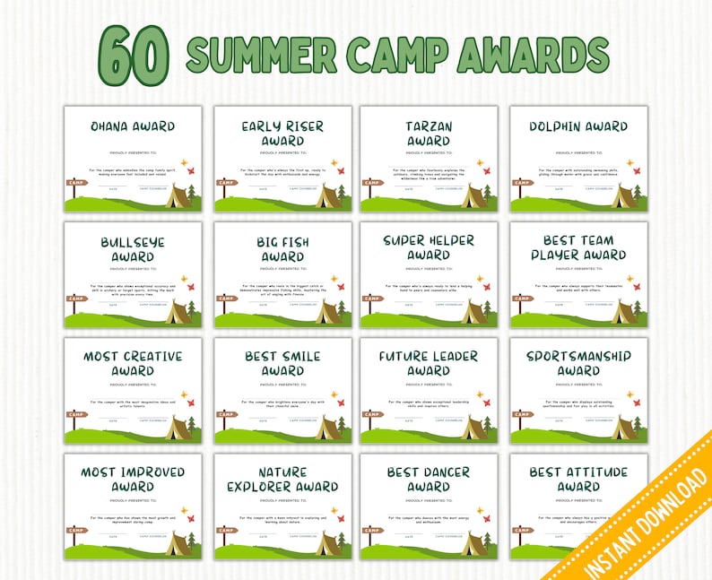 Funny Camp Awards, Summer Camp Awards, Girls Camp Awards, Boys Camp ...